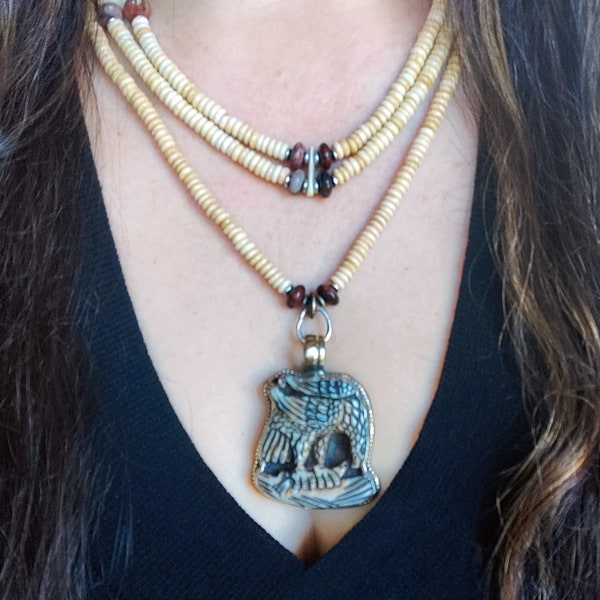 Tribal Bone Necklace - Etsy