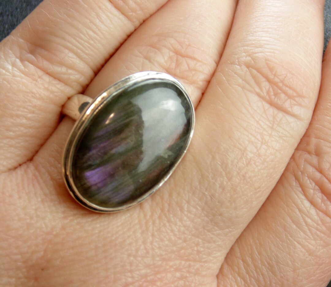 Incredible Sterling Silver Purple Labradorite Ring Size 7 - Etsy