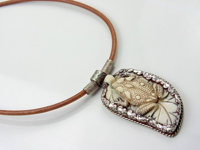 Tibetan Carved Toad Bone Amulet Necklace Ethnic Shaman Boho | Etsy