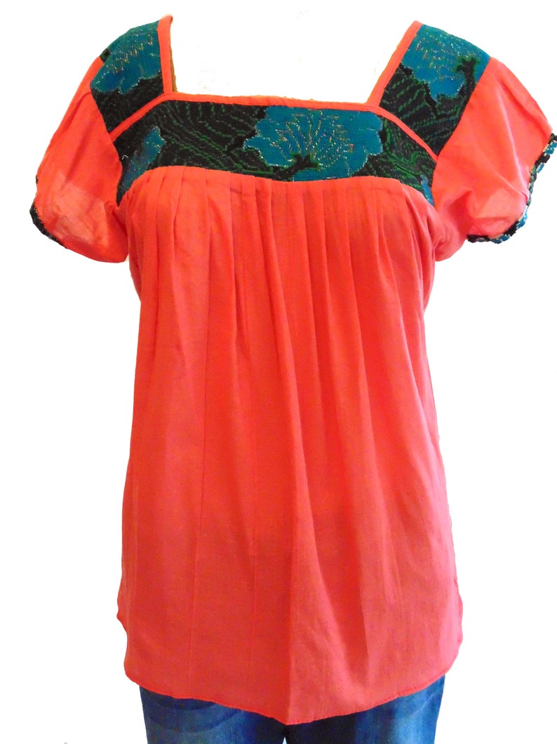 Textilfrei 50% OFF Handbestickte leichte Baumwollbluse Chiapas - Etsy.de
