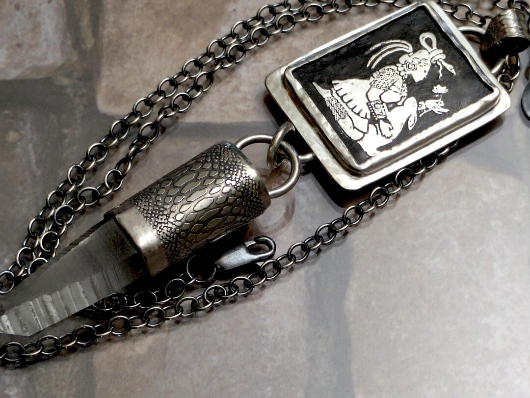 Ixtchel Mayan Moon Goddess Acid Etched Sterling Silver Lemurian Seed ...