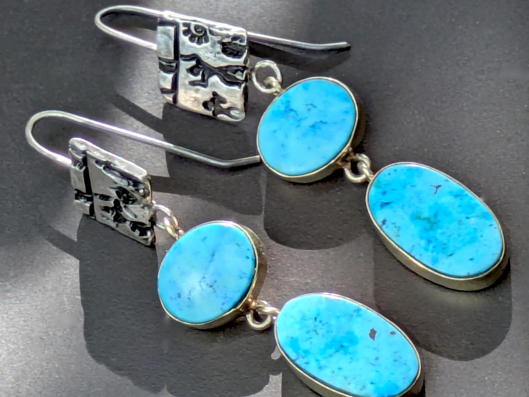 Goddess of the Water - Ancestral Sterling Silver and Turquoise Vericite ...