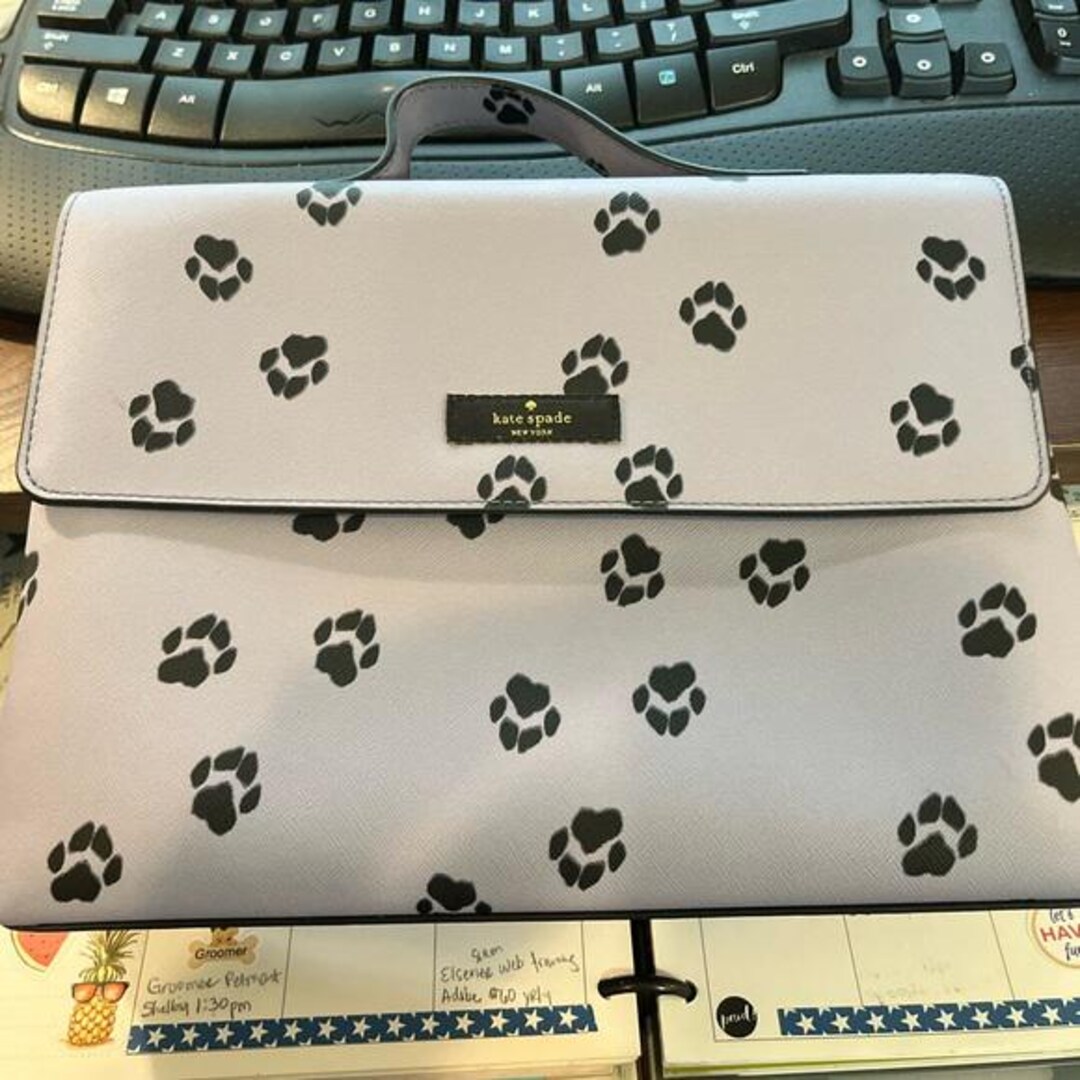 Kate Spade Black and Gray Paw Print Satchel - Etsy