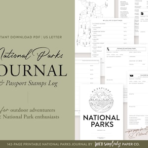Large-print National Parks Journal Printable PDF 63-park Outdoor ...