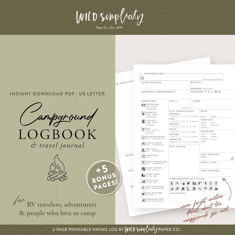 Campground Logbooks - Etsy