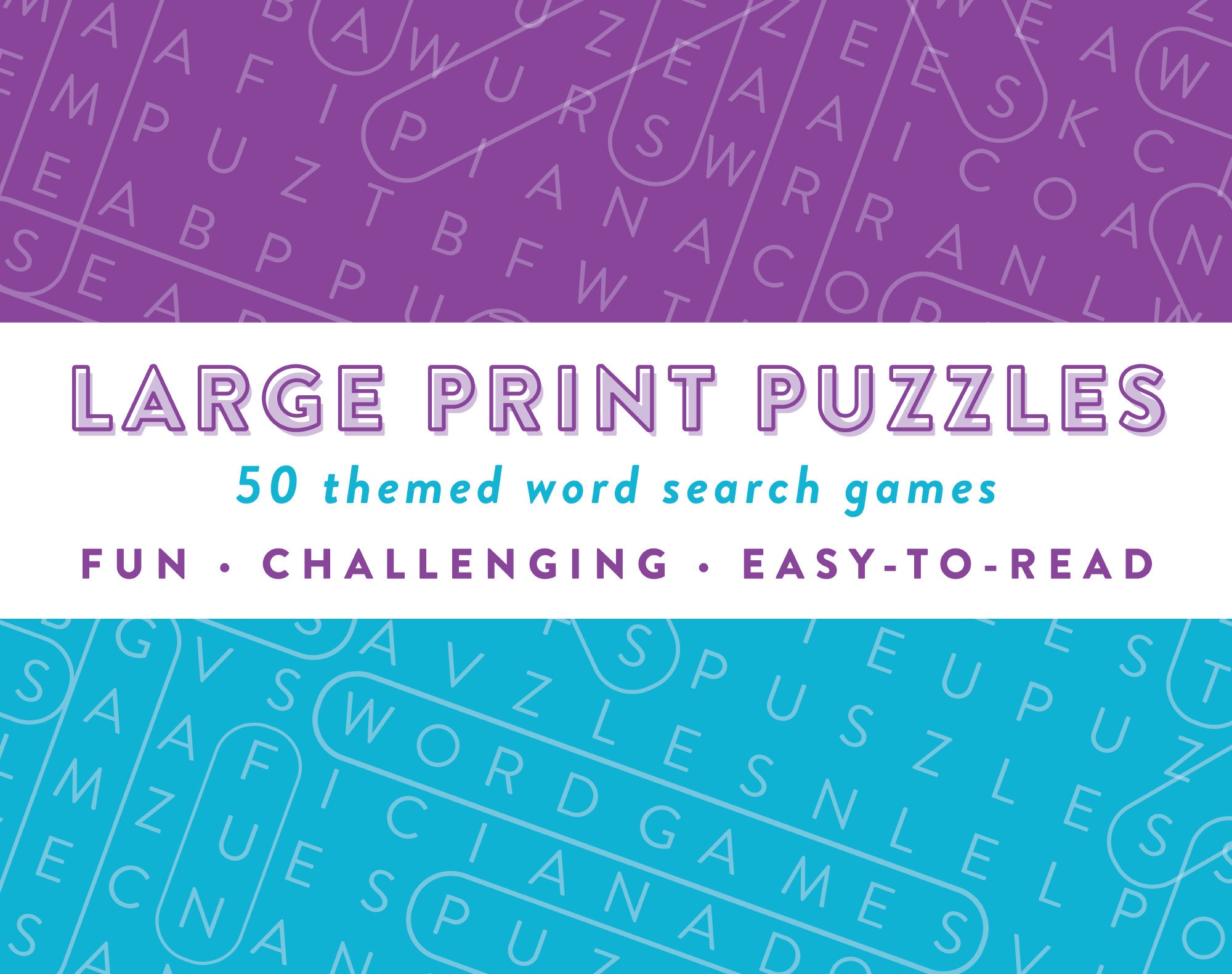 Large Print Word Search Puzzles — Vol. 5, Printable Word Games, Easy-to ...