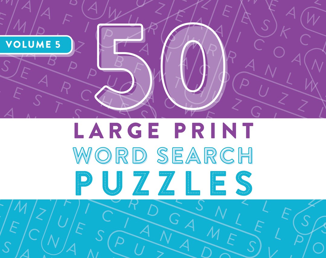 Large Print Word Search Puzzles — Vol. 5, Printable Word Games, Easy-to ...