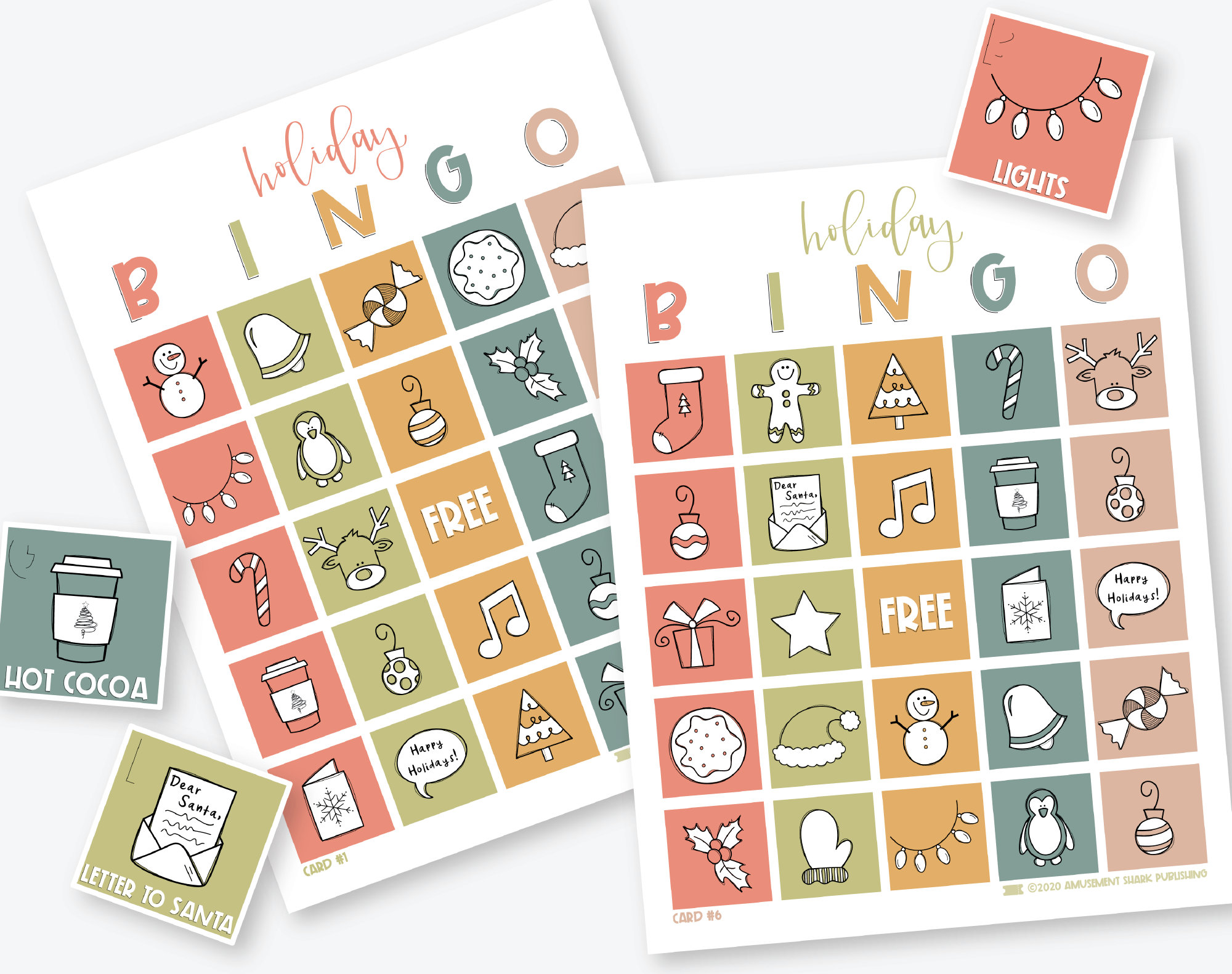 Holiday Bingo, Printable Bingo Game, Christmas Bingo, Instant Download ...
