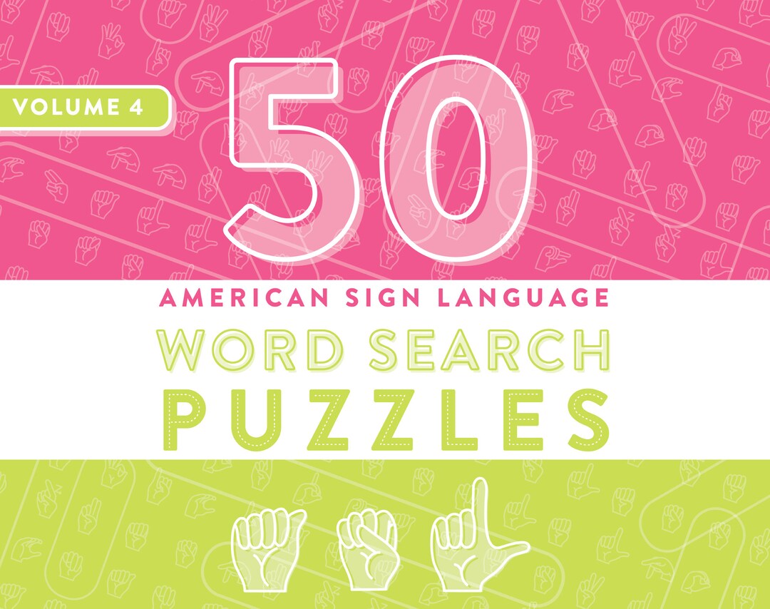 ASL Word Search Puzzles — Vol. 4, American Sign Language Printable ...