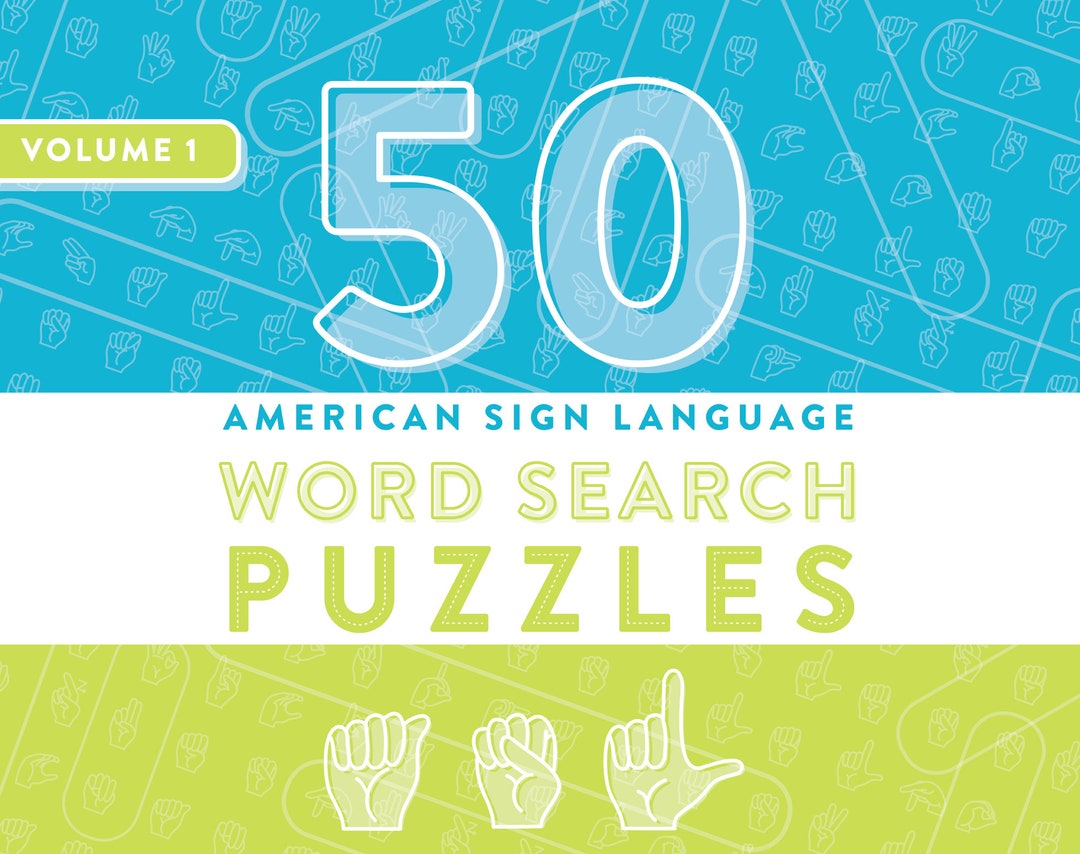 ASL Word Search Puzzles — Vol. 1, American Sign Language Printable ...