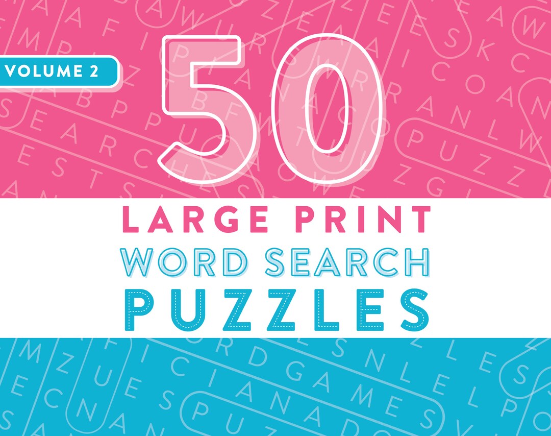 Large Print Word Search Puzzles — Vol. 2, Printable Word Games, Easy-to ...