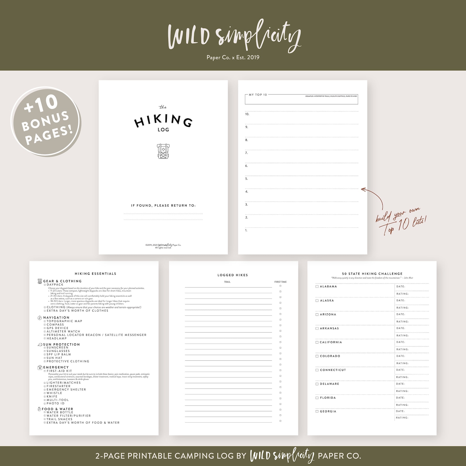 Hiking Trail Log | Printable PDF | Travel Journal for Hikers ...
