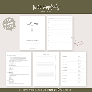 Hiking Trail Log | Printable PDF | Travel Journal for Hikers & Backpackers | Hiking Journal ...