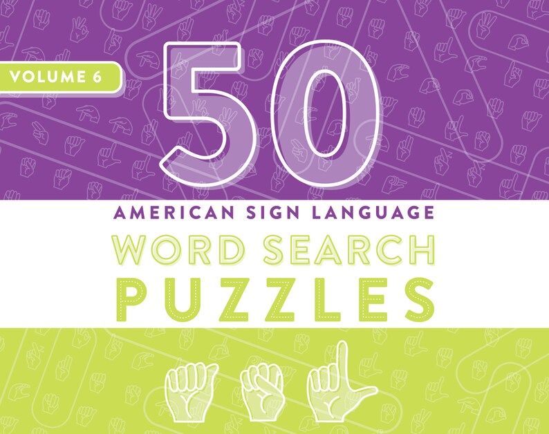 ASL Word Search Puzzles — Vol. 6, American Sign Language Printable ...