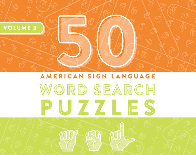 ASL Word Search Puzzles — Vol. 3, American Sign Language Printable ...
