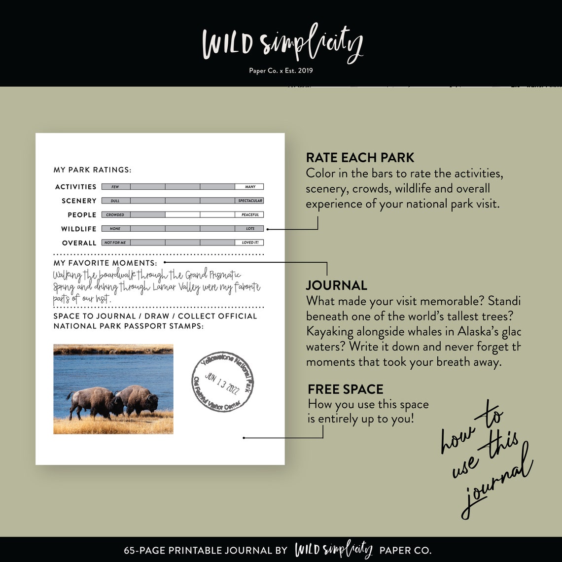 Large-print National Parks Journal | Printable PDF | 63-park Outdoor ...