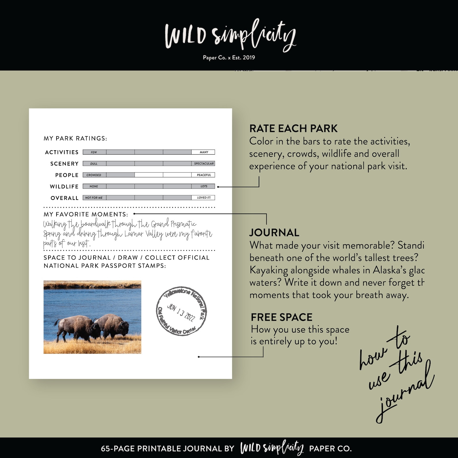 Large-print National Parks Journal | Printable PDF | 63-park Outdoor ...