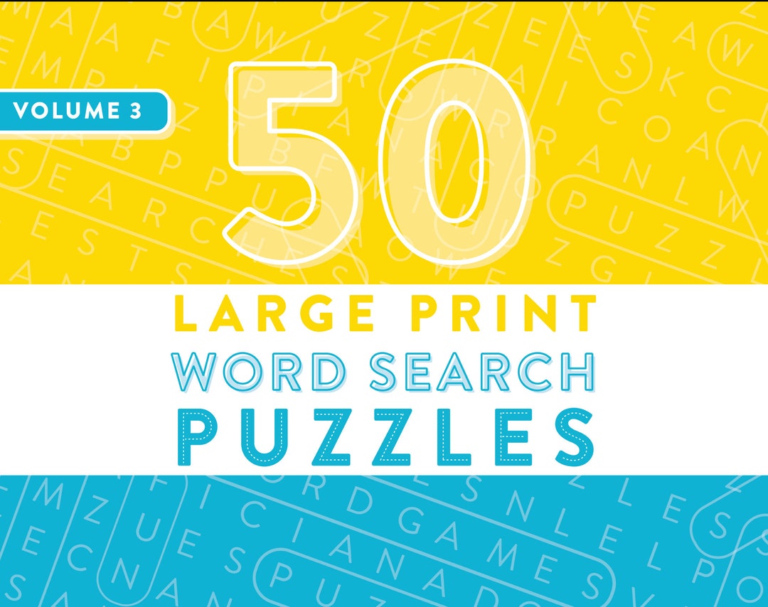 Large Print Word Search Puzzles — Vol. 3, Printable Word Games, Easy-to ...