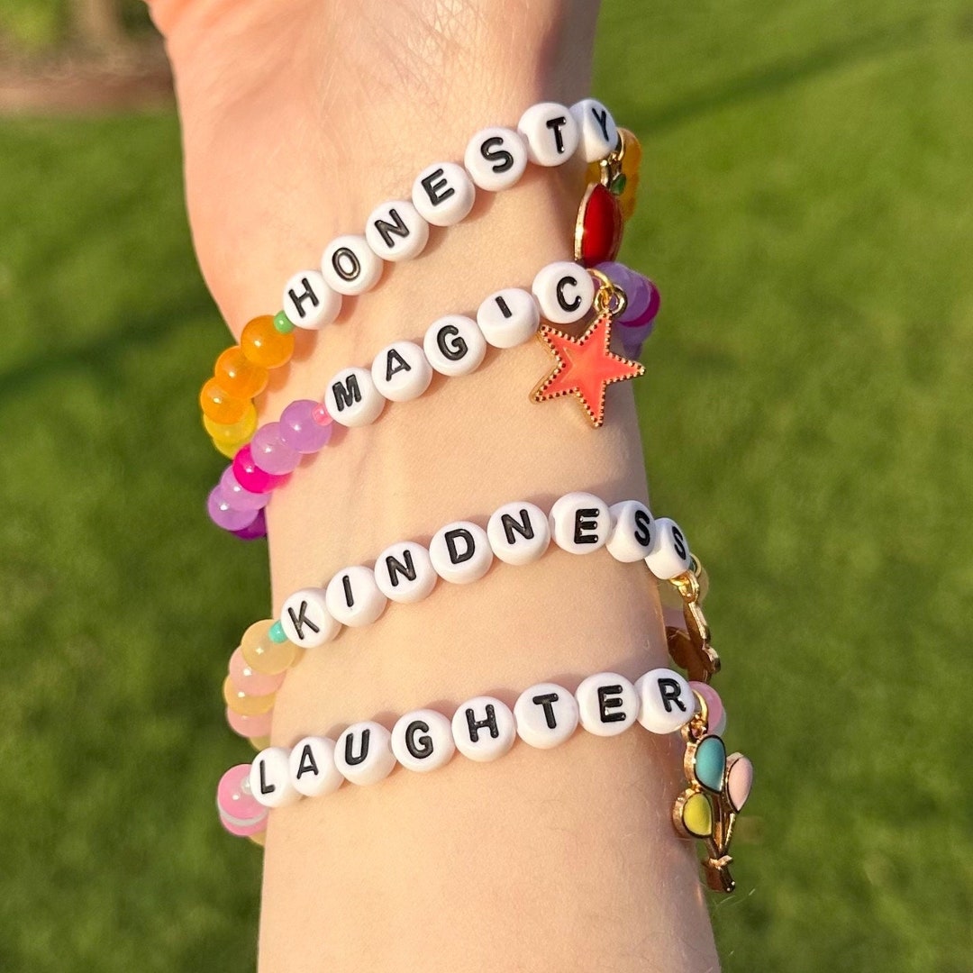 Magic Pony OOAK Beaded Charm Bracelet | Kandi Rave Fandom Jewelry ...