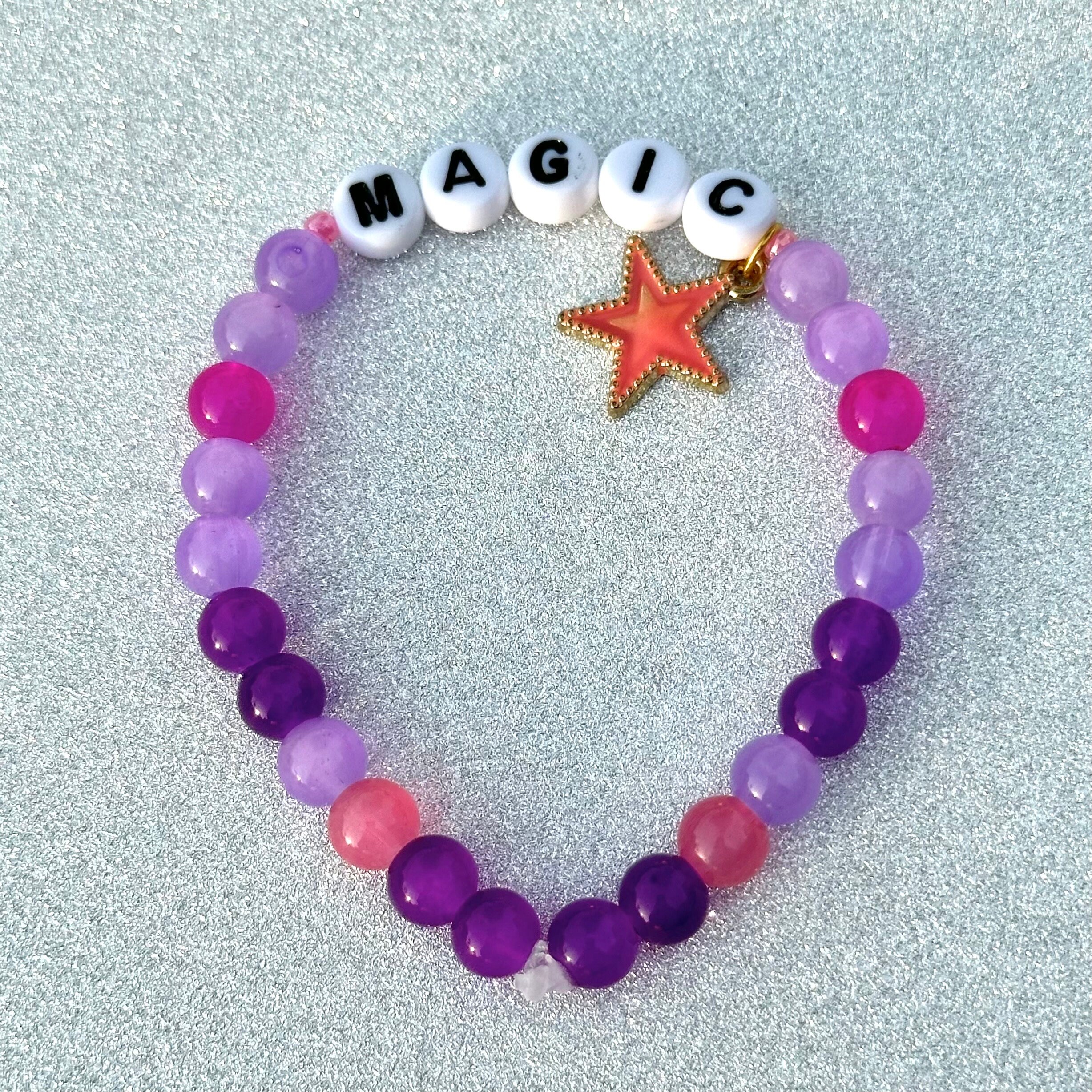 Magic Pony OOAK Beaded Charm Bracelet | Kandi Rave Fandom Jewelry ...