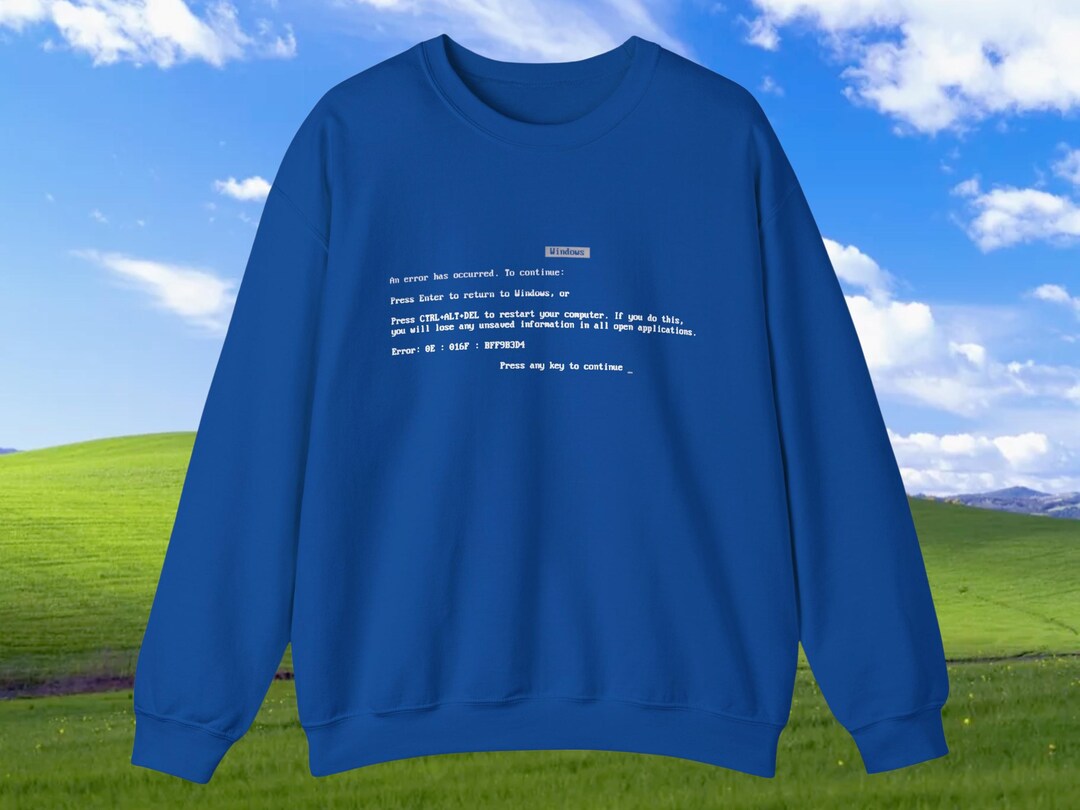 The Blue Sweatshirt of Death | 90s Vaporwave Webcore Funny Retro Shirt ...