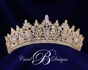 Bridal Tiara, Gold VICTORIA Tiara, Royal Wedding Crown - Etsy