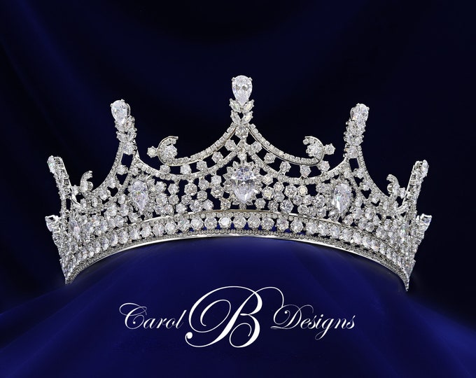 Bridal Tiara, Silver Royal Wedding Crown - Etsy