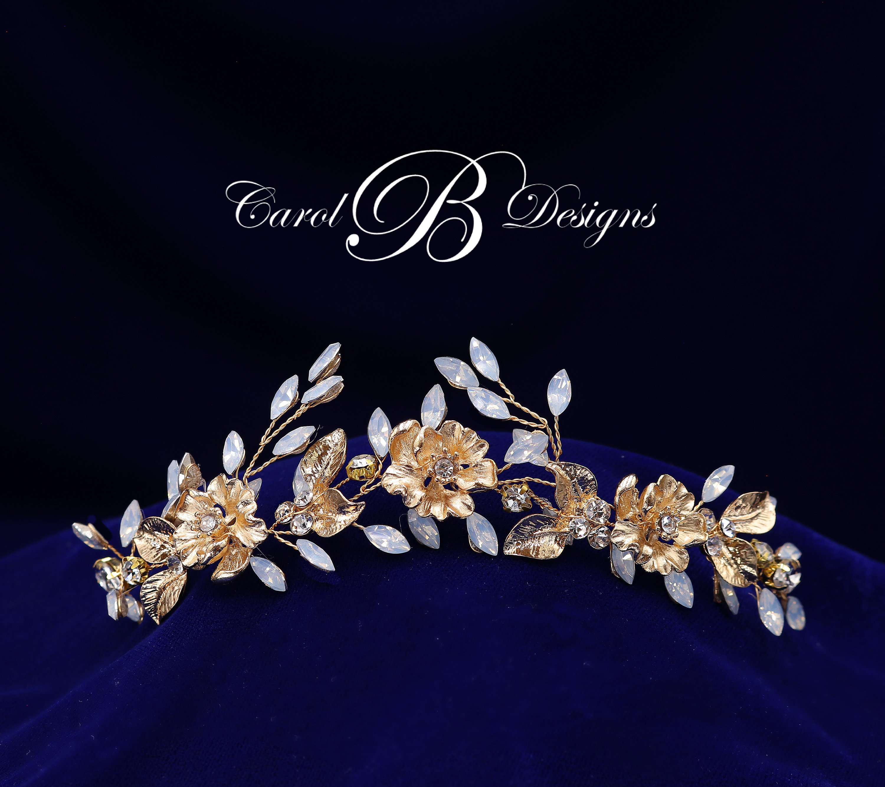 Bridal Hair Vine, EMMA Gold Hair Vine, Crystal Hair Accessories - Etsy