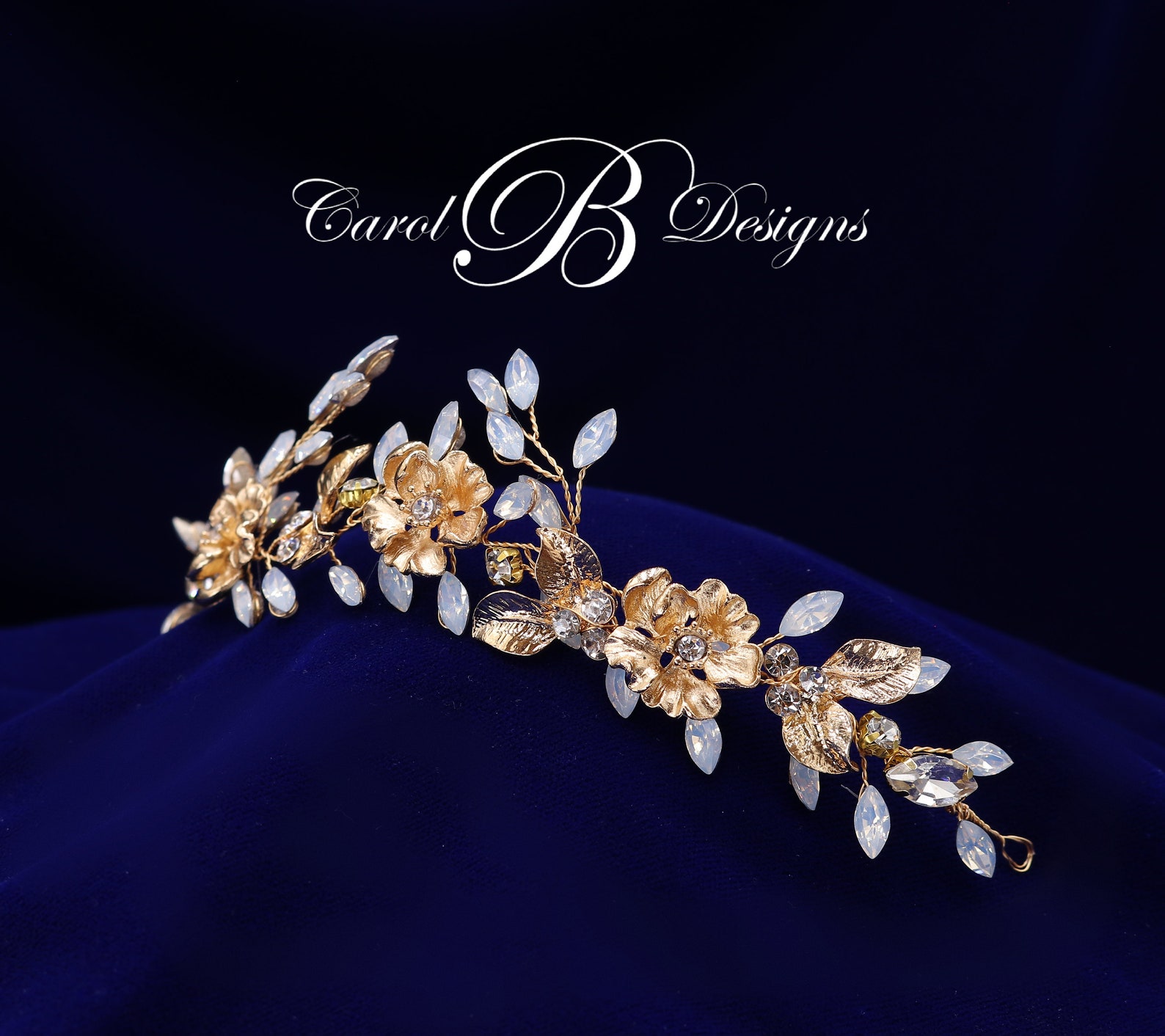 Bridal Hair Vine, EMMA Gold Hair Vine, Crystal Hair Accessories - Etsy