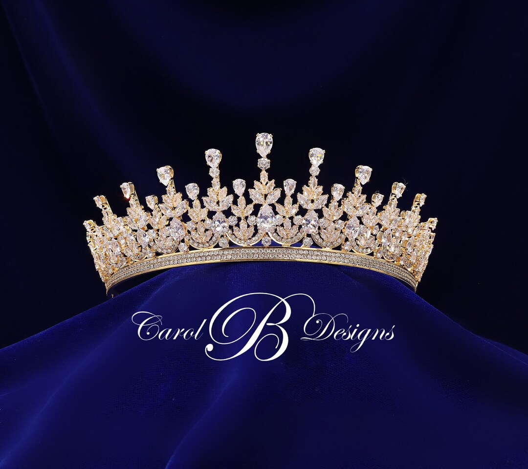 Bridal Tiara, REBECCA Gold Wedding Crown - Etsy