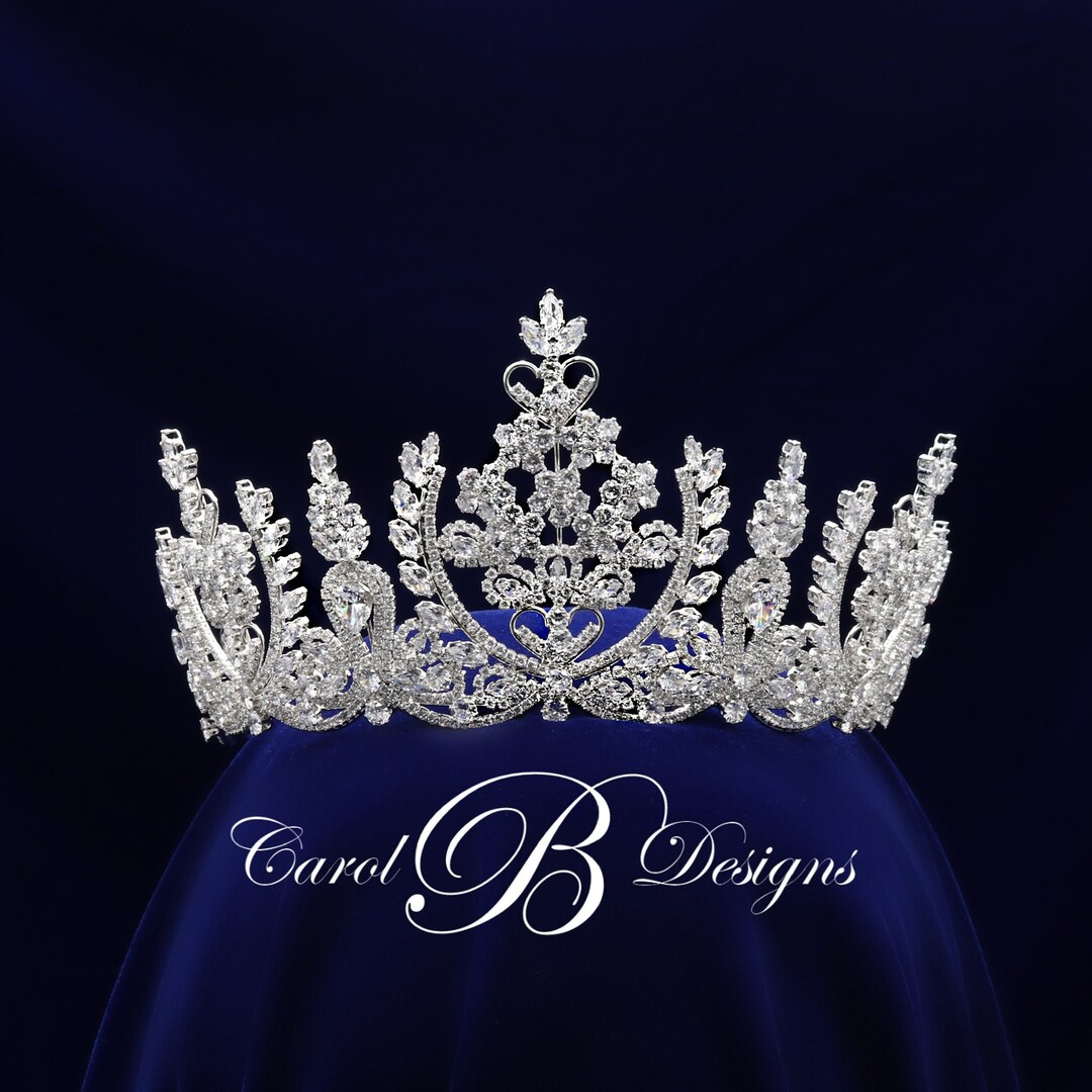 Silver Bridal Tiara, Wedding Tiara, Bridal Crown Cubic Zirconia ...