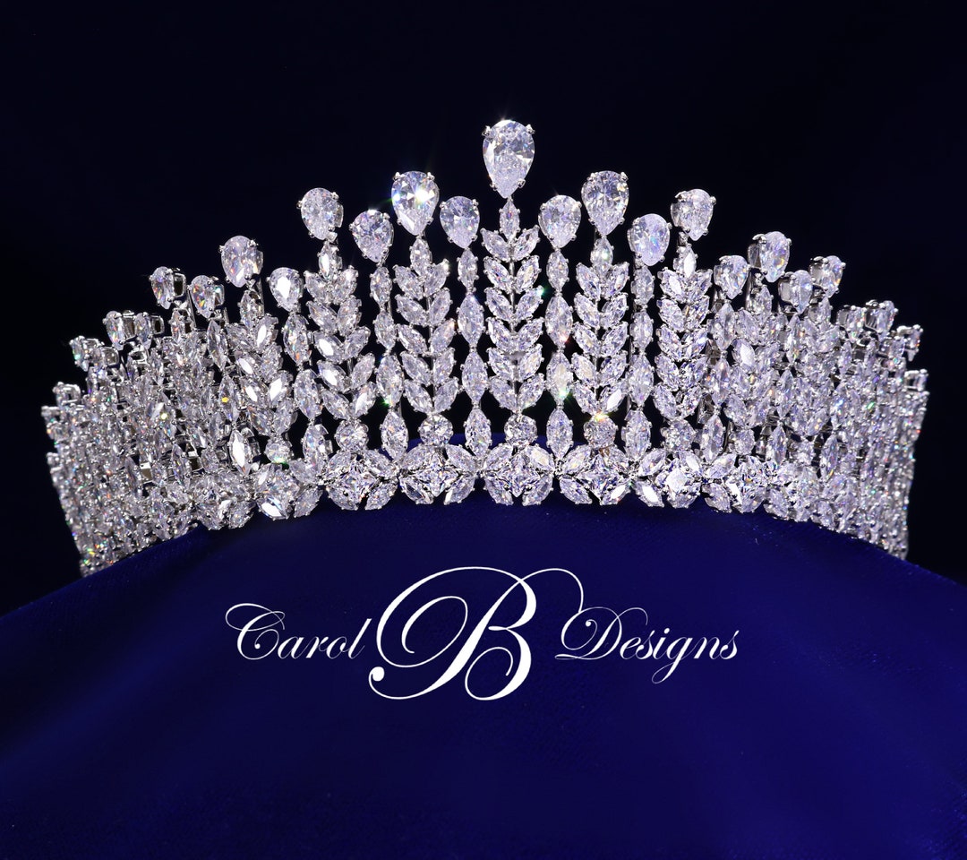 Bridal Tiara, Silver Royal Wedding Crown, Bridal Headpiece - Etsy