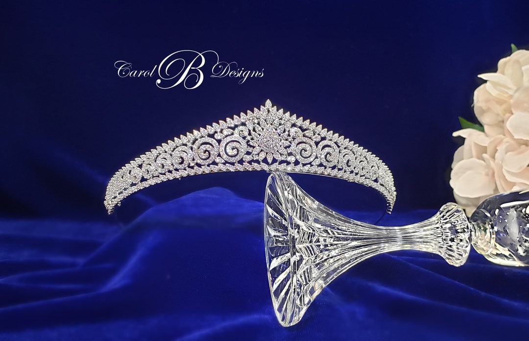 Bridal Tiara, LADY JANE Wedding Tiara, Silver Tiara, Quinceanera Tiara ...