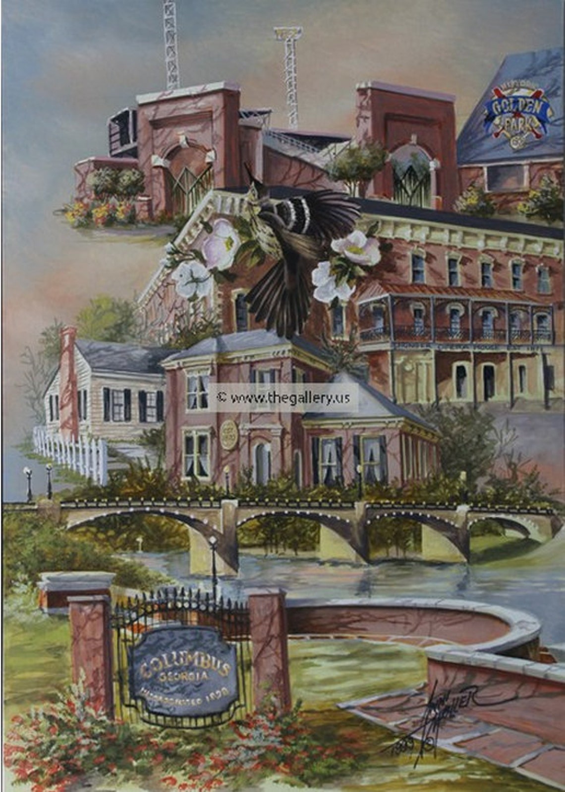 Columbus Georgia Montage Original Painting by Anni Moller - Etsy