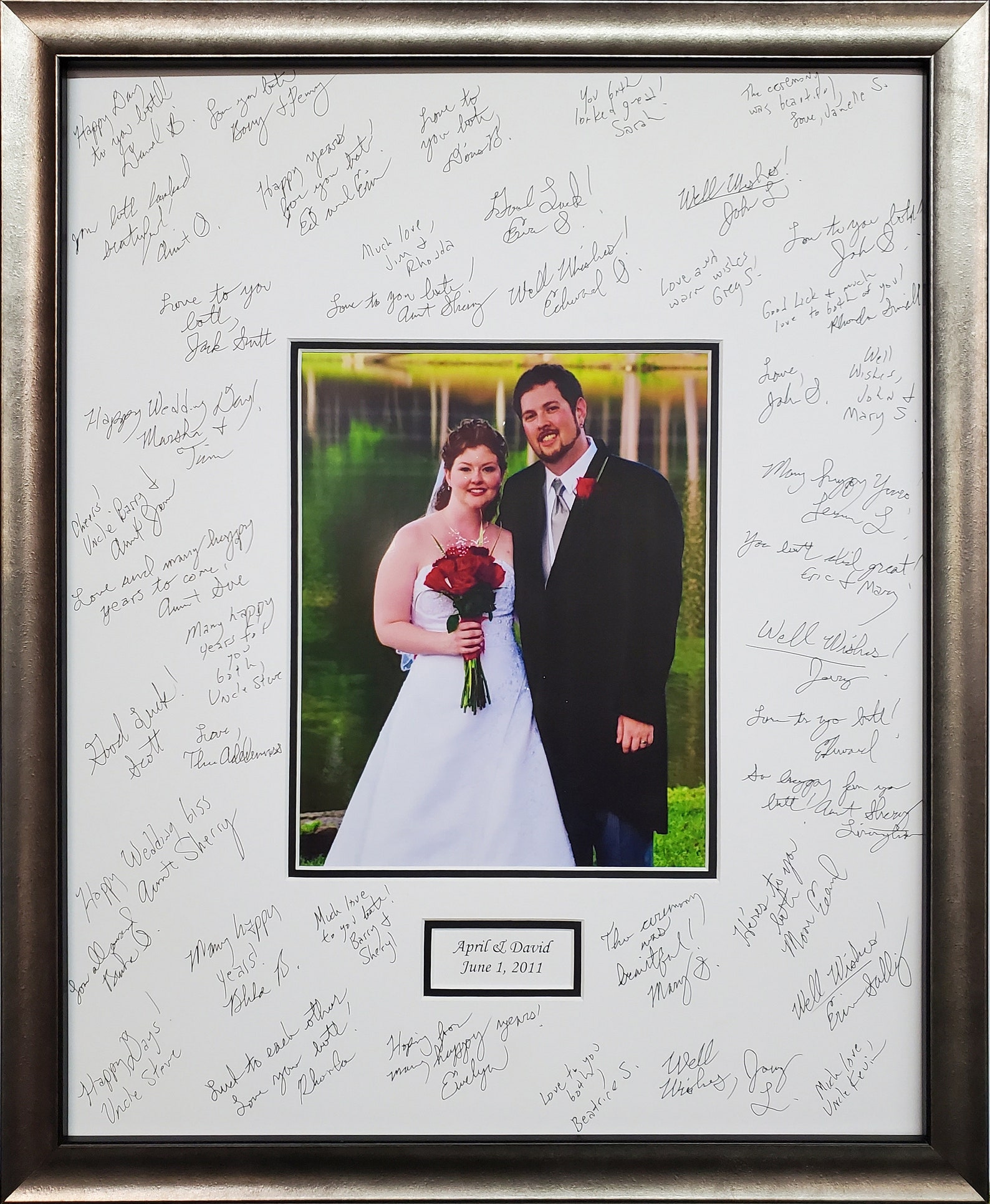 20x24 Signature Mat Kit WITH A Dark Silver Frame. Personalized | Etsy