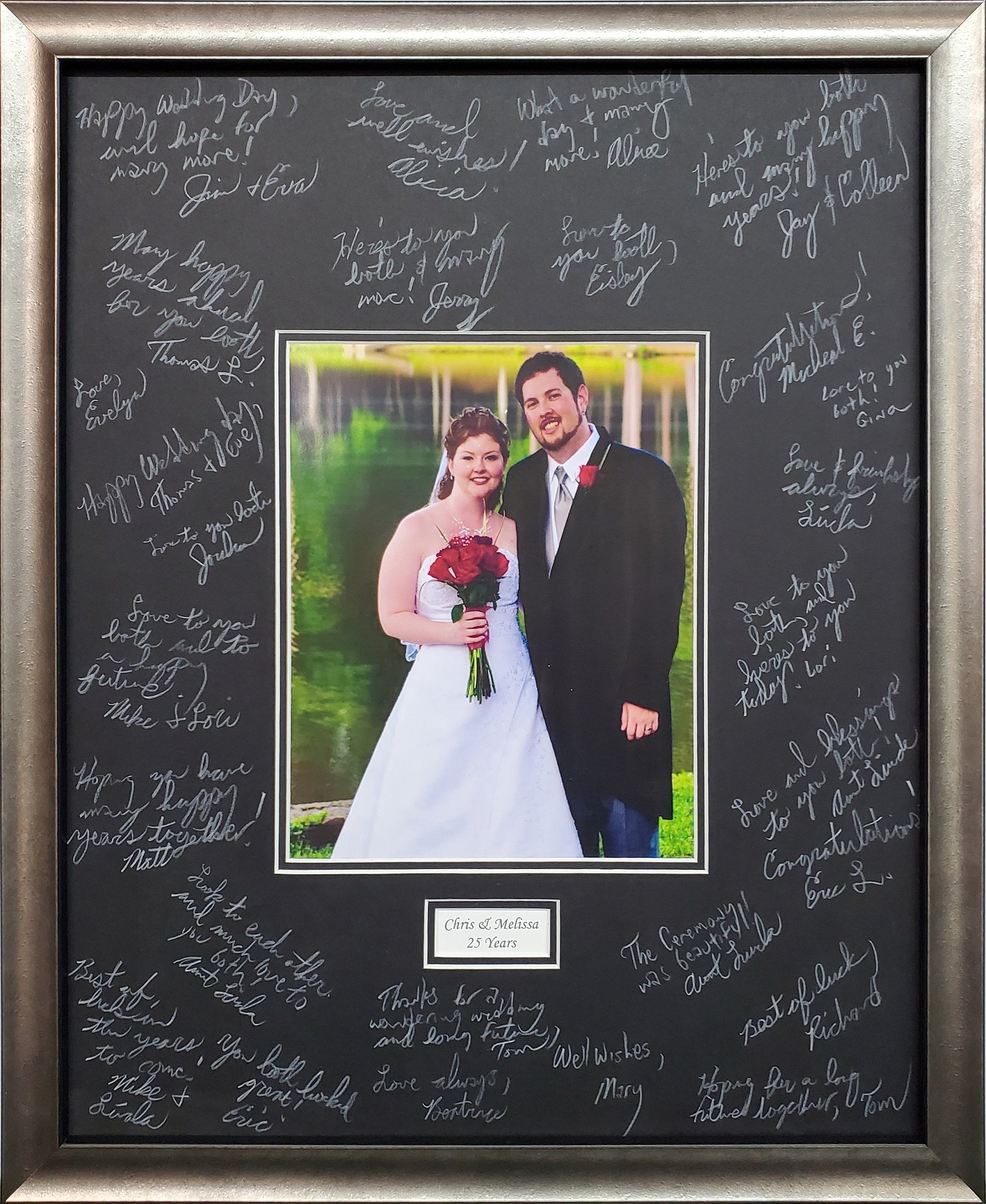 20x24 Signature Mat Kit WITH A Dark Silver Frame. Personalized | Etsy