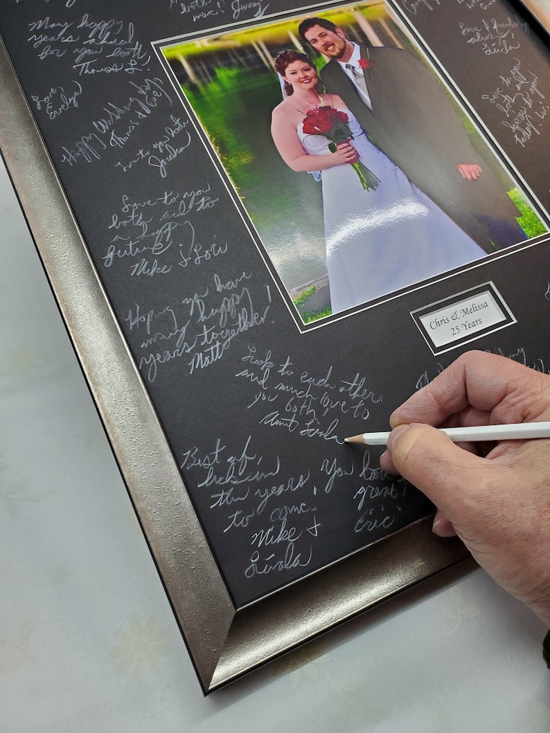 20x24 Signature Mat Kit WITH A Dark Silver Frame. Personalized | Etsy