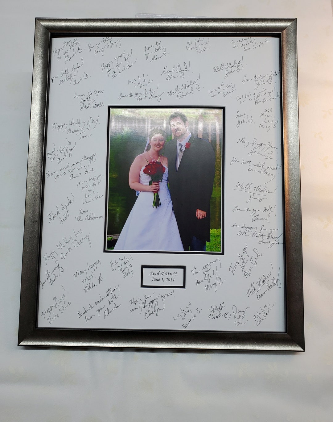 20x24 Signature Mat Kit WITH A Dark Silver Frame. Personalized for Your ...