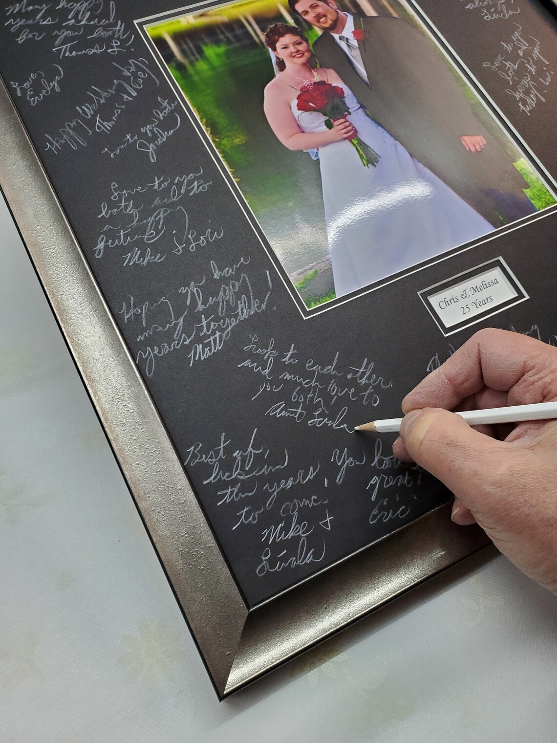 20x24 Signature Mat Kit WITH A Dark Silver Frame. Personalized | Etsy