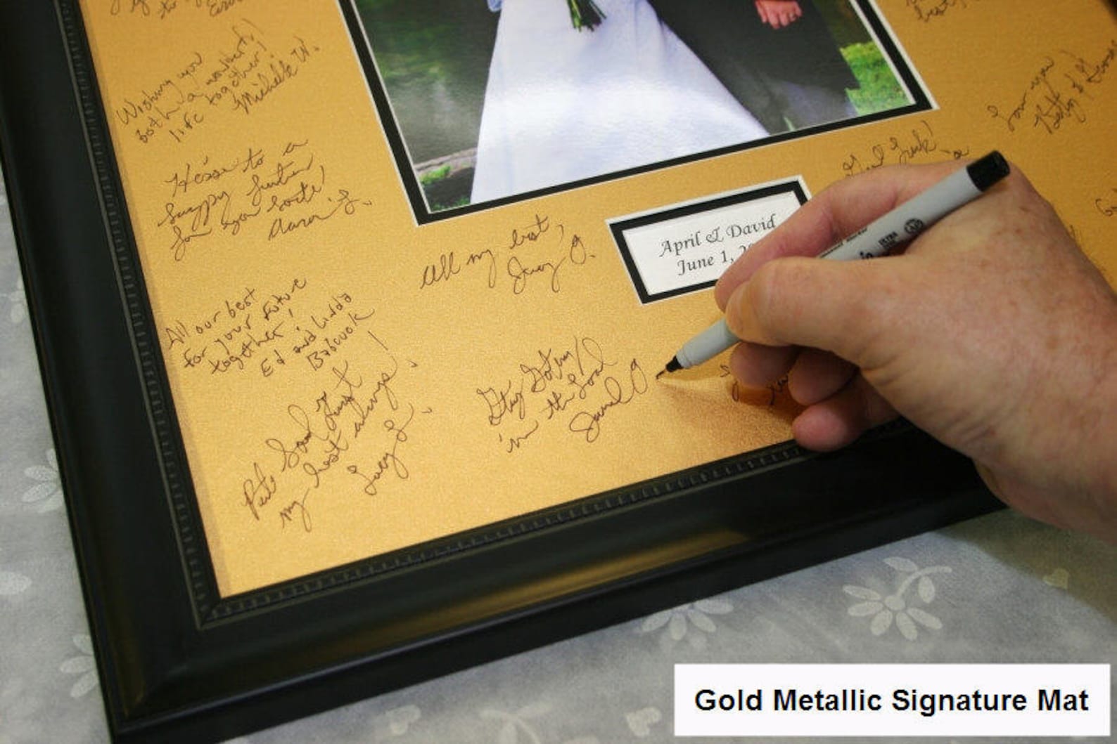 8x10 Signature Mat WITH Frame. Silver Gold White and Black. - Etsy