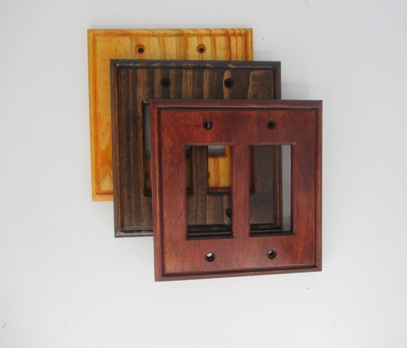 Wooden GFCI Rocker Double Block Light Switch or Power Outlet - Etsy