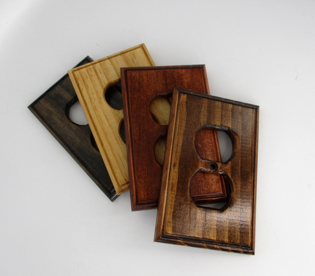 Wooden Single Outlet Cover Plate (stained in Multiple Colors) - Etsy