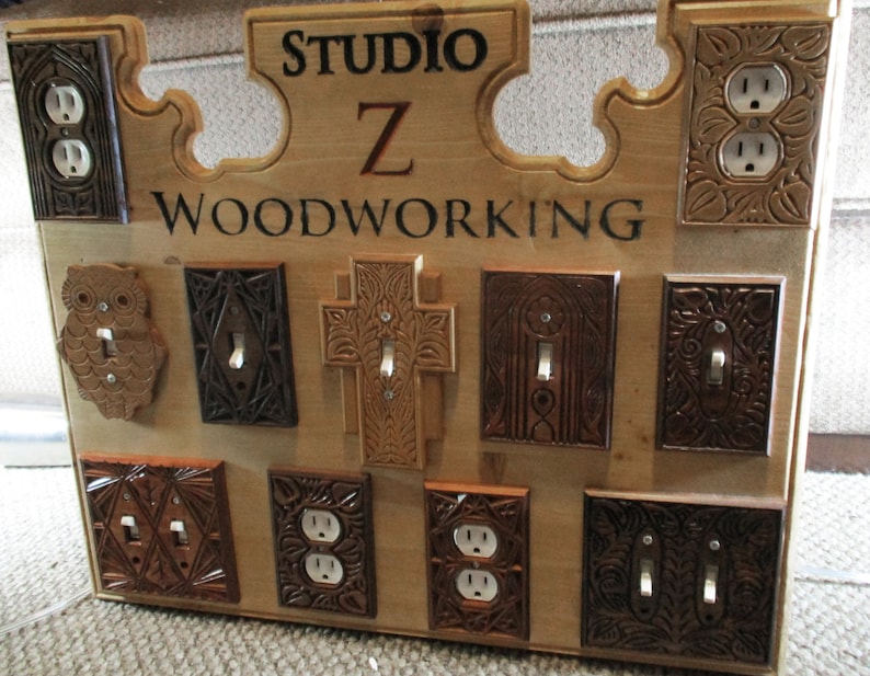 Wooden GFCI Rocker Double block Light Switch or Power Outlet | Etsy