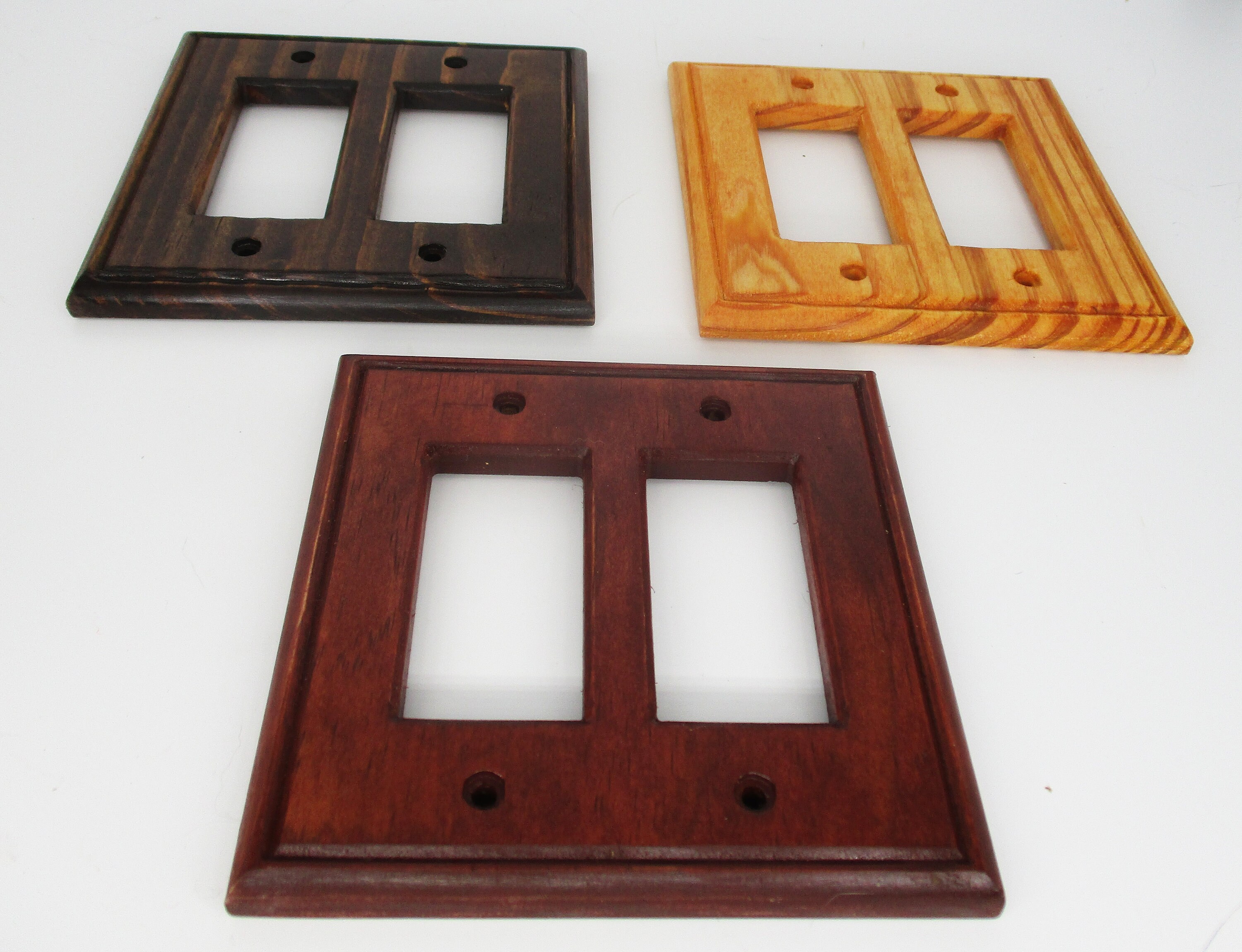 Wooden GFCI Rocker Double block Light Switch or Power Outlet | Etsy