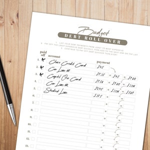 Debt Payoff Roll-over Tracker Printable, Digital Download, Finance ...