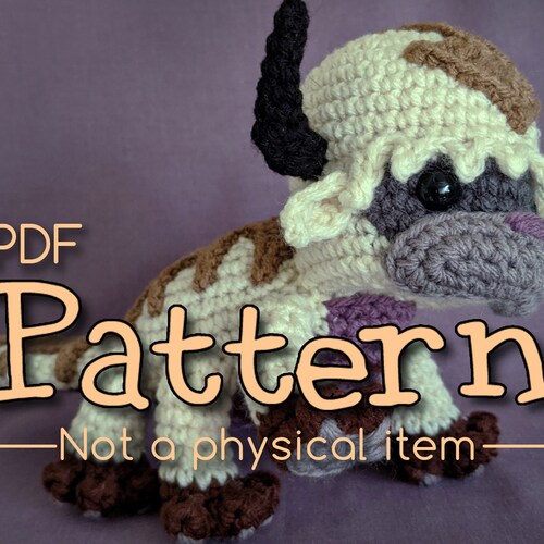 Giant Appa the Sky Bison Plush Crochet Pattern ATLA - Etsy