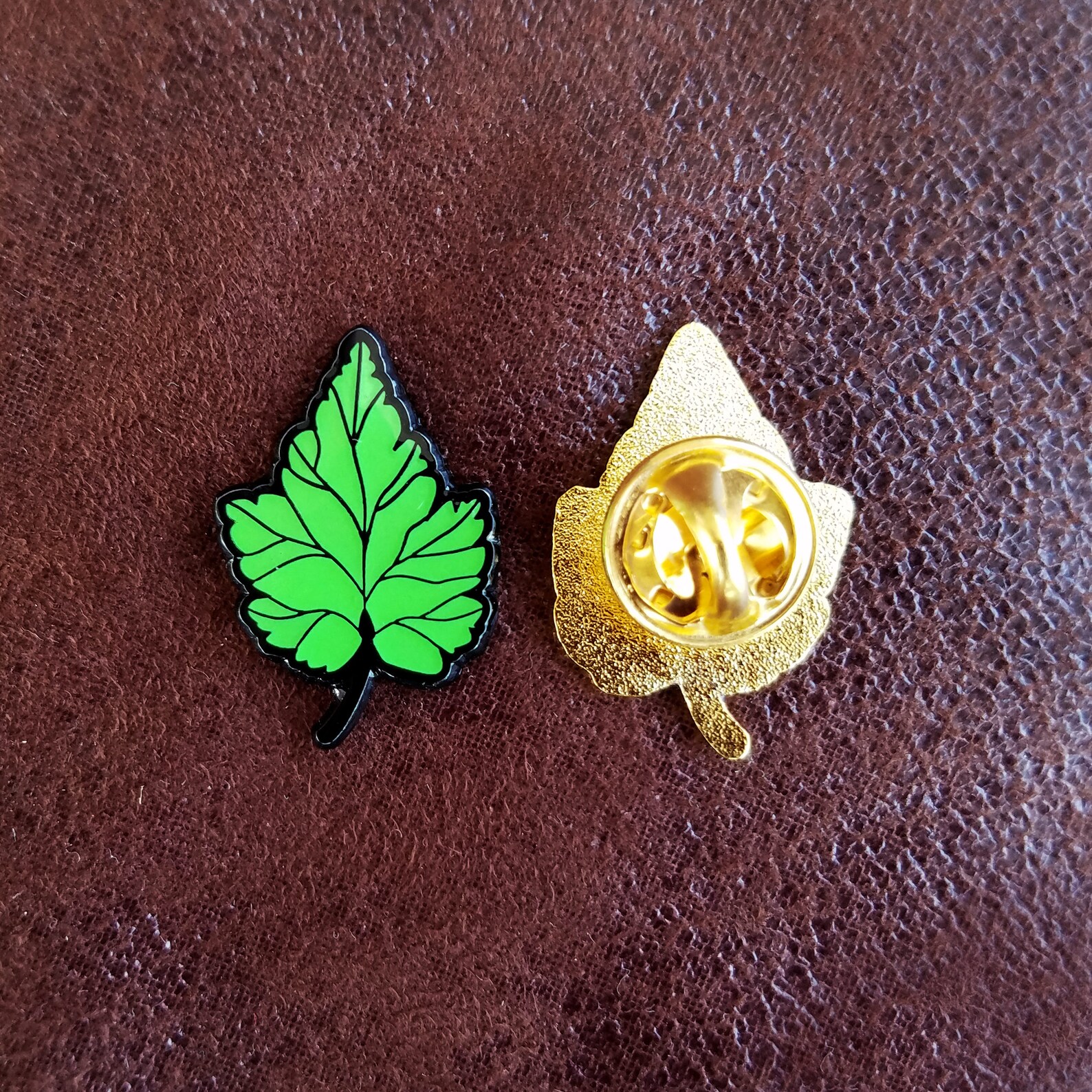 Leaf Enamel Pin - Etsy