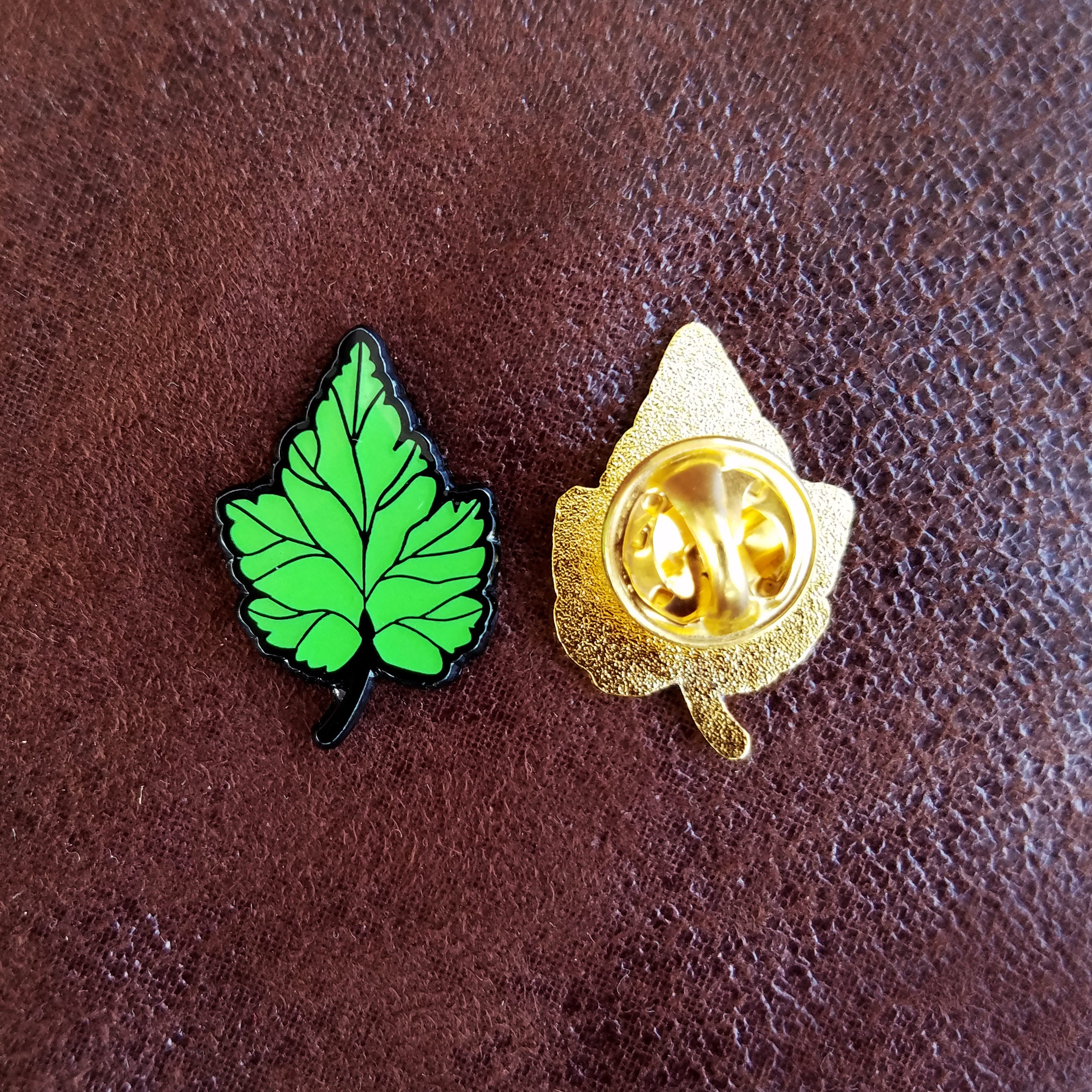 Leaf Enamel Pin - Etsy