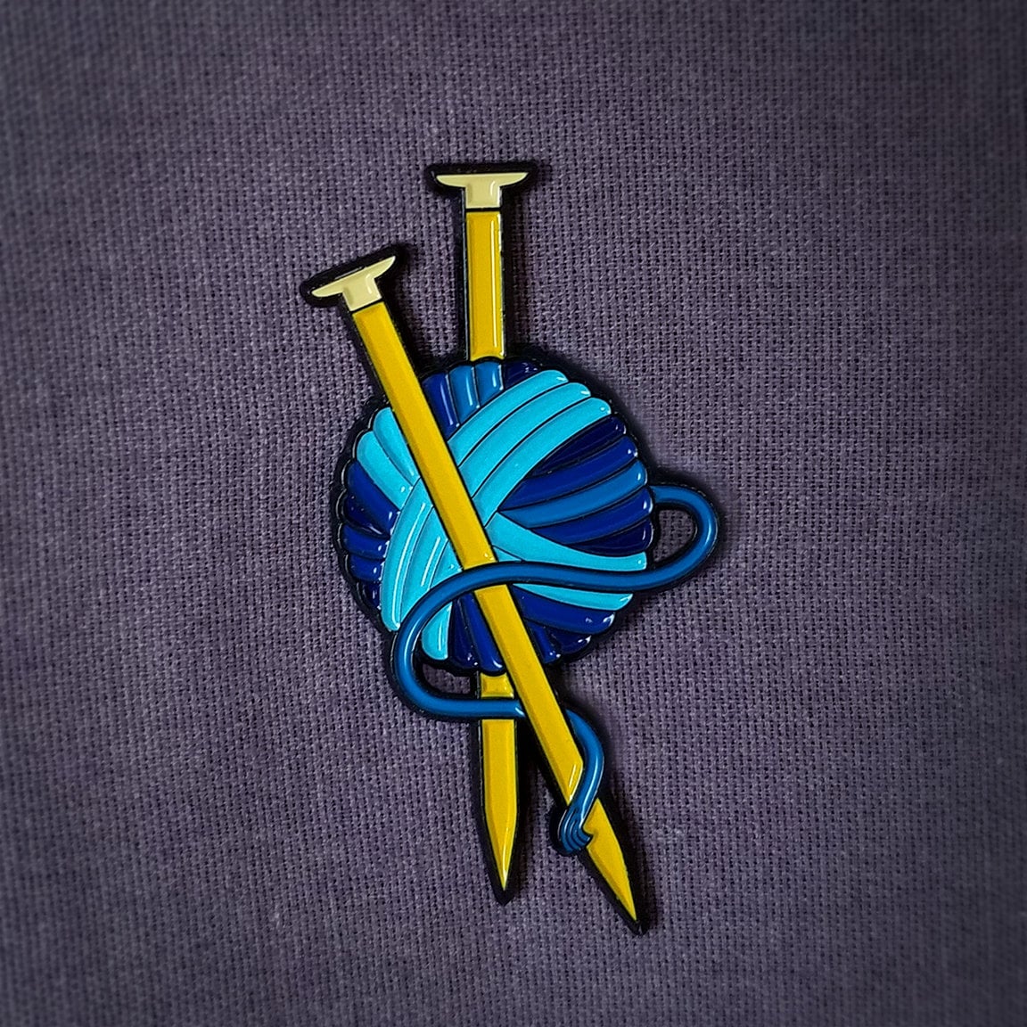 Knitting Needles and Yarn Enamel Pin | Etsy