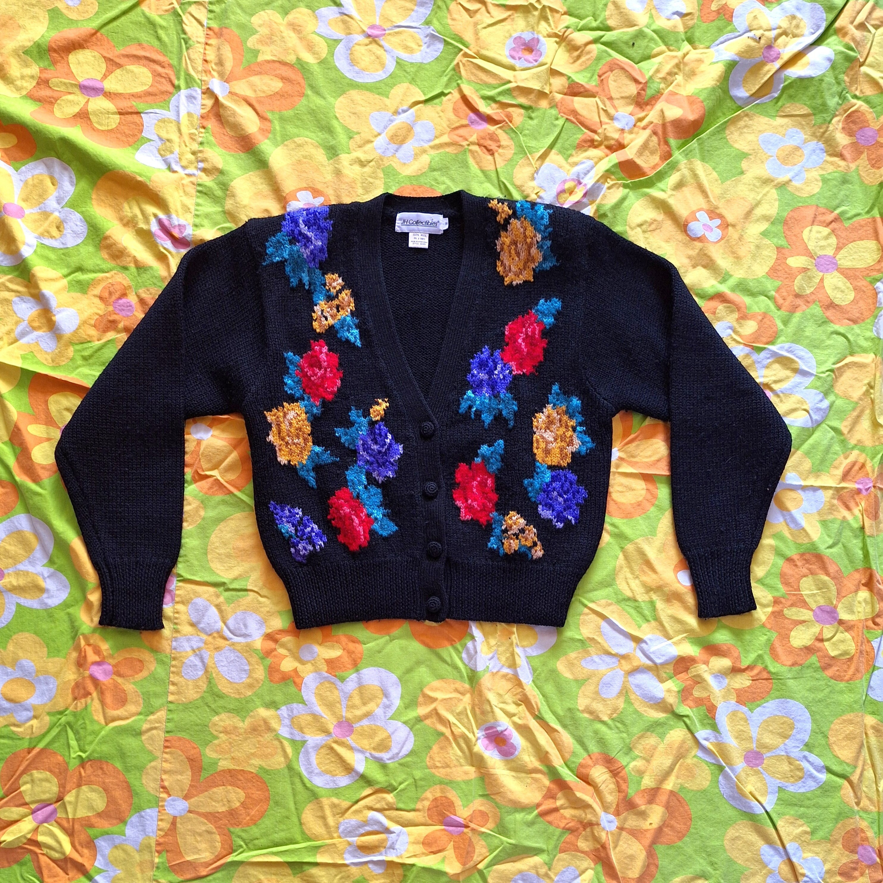 1980s Floral Cardigan - Etsy 1980s Floral Cardigan - Etsy